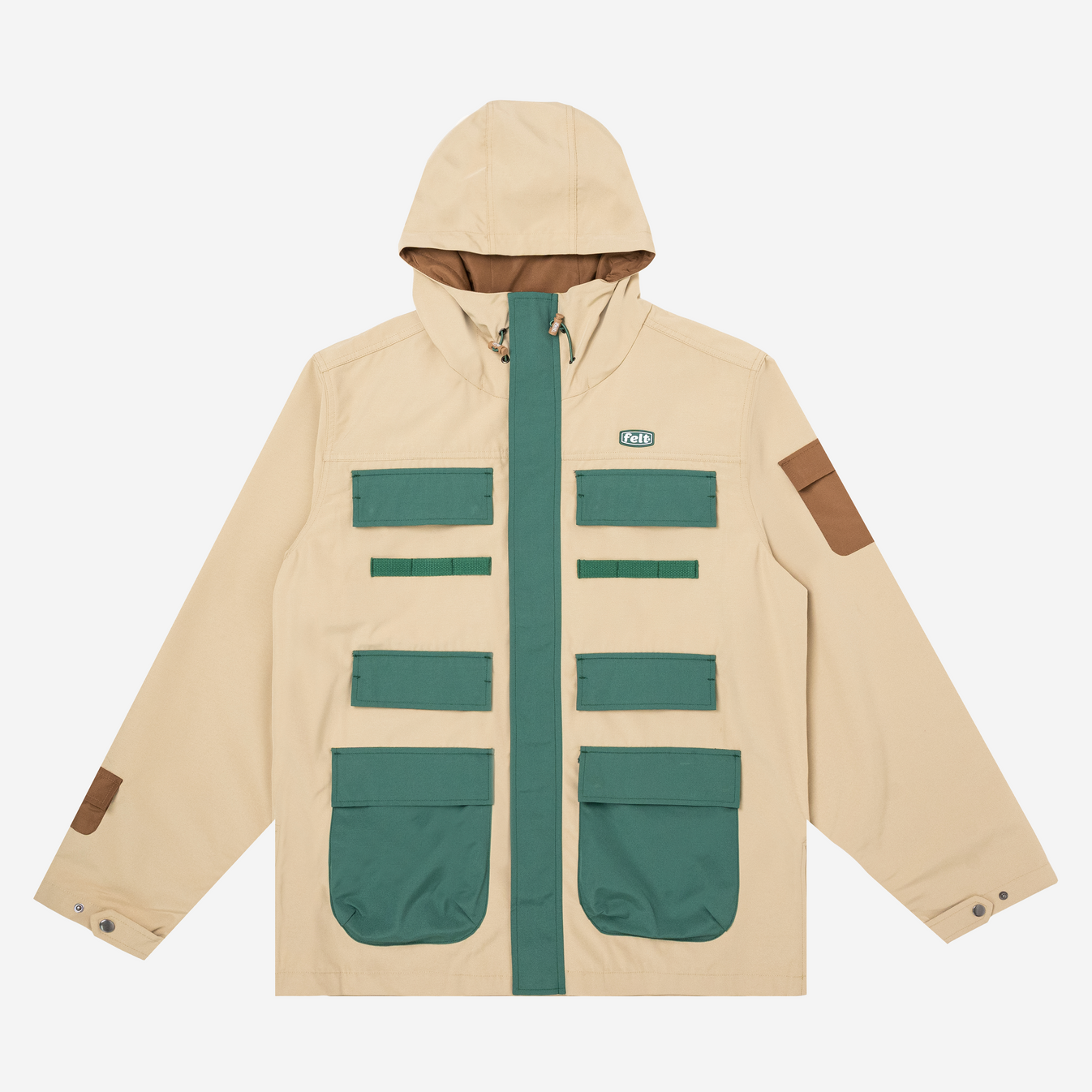Coastal Utility Jacket - S / Tan & Green - Felt - For Every Living Thing